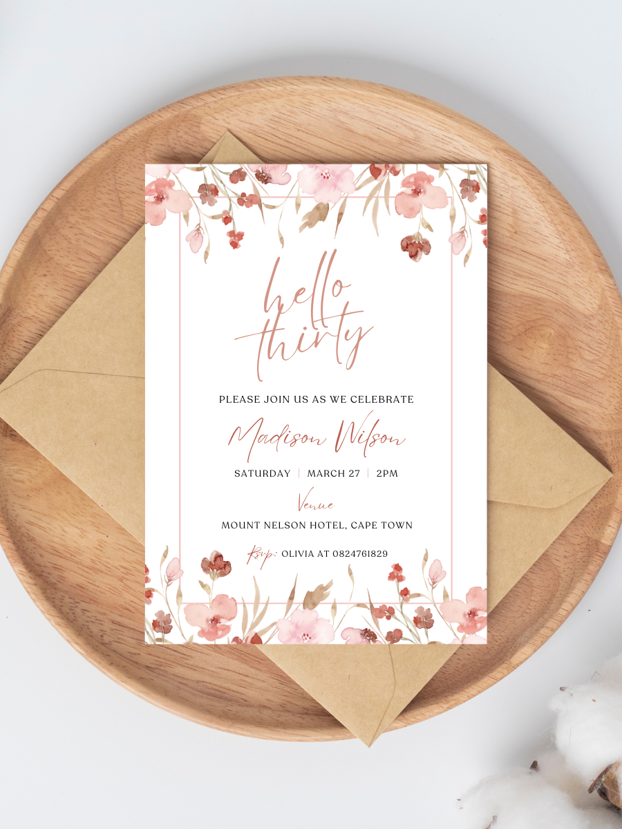 Abstract Floral Invitation - She Codes Design Co